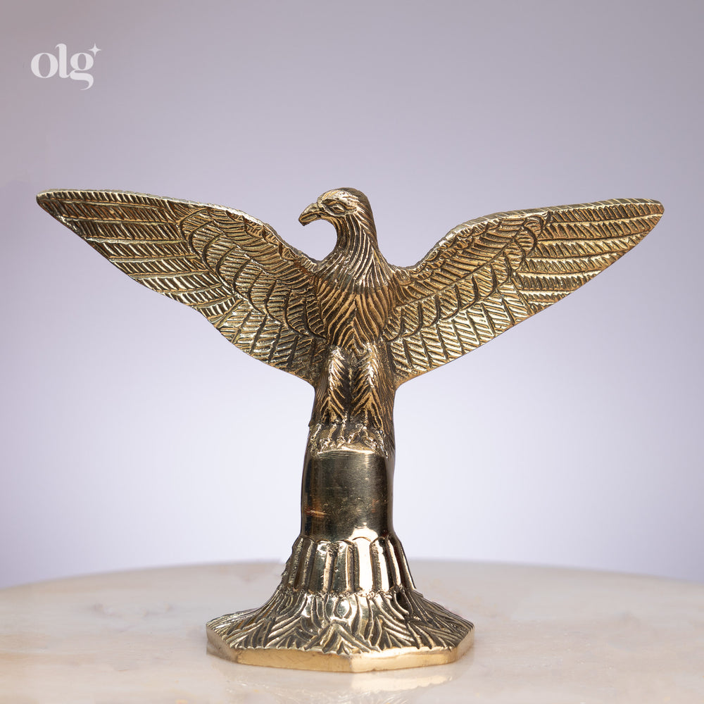 5-Inch Brass Flying Eagle Feng Shui Figurine | Success Symbol – OLG Crafts